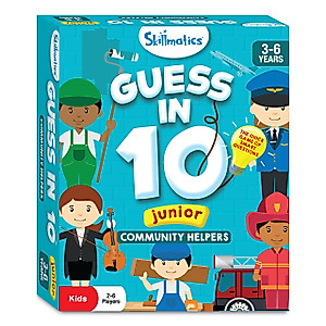Skillmatics Card Game - Guess in 10 Junior Community Helpers for Boys, Girls, and Families Who Love Board Games and Educational Toys, Travel Friendly, Gifts for Ages 3, 4, 5, 6