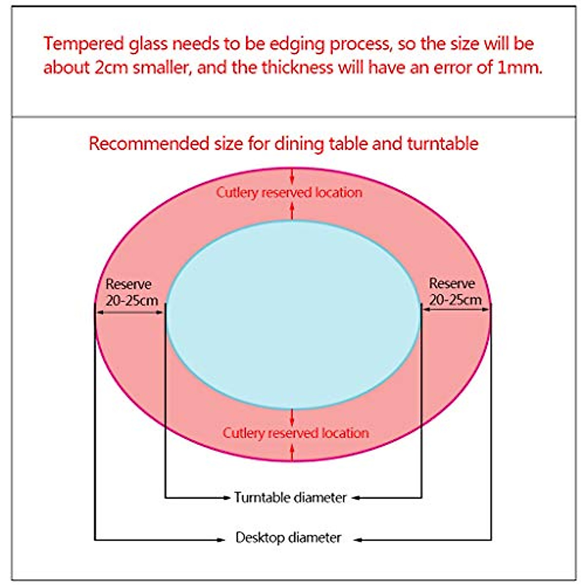 Hermsi 80 cm (30 inch) Tempered Glass Lazy Susan Turntable, Round Tabletop Rotating Serving Tray for Dining Table - Transparent
