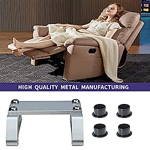 Vanshly Metal Drive Toggle Bracket Compatible with La-Z-Boy Lazyboy Power Recliners Silver Aluminum Repair Parts with 4 Plastic Split Bushings
