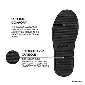 JUICY COUTURE Women's Kave Slip On Winter Boots Warm Winter Booties Black 10