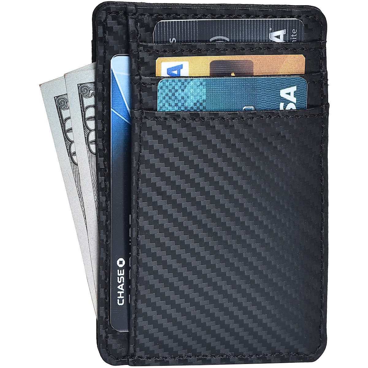 Real Leather Minimalist Wallets for Men & Women RFID Front Pocket Card Holder Wallet