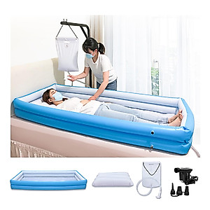 Medical Inflatable Bathtub Portable Shower for Elderly and Disabled Bed Bathing Aids Blow Up Bathtub Adult Bedridden Patients Full Body Bed Shower Inflatable Tub Home Care Handicap Bed Accessories