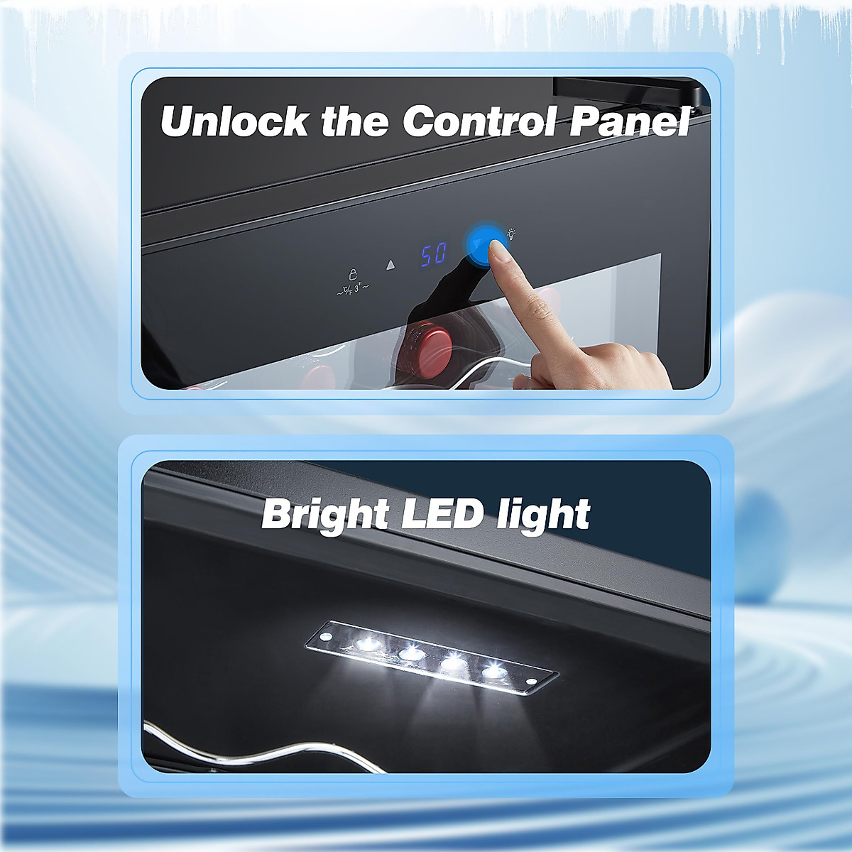 STAIGIS Beverage Refrigerator, 1.6 Cu.ft Mini Fridge w/ 45 Can Capacity, Small Beverage Cooler for Home - Freestanding, Glass Door