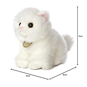 Aurora® Adorable Miyoni® Tots Angora Kitten Stuffed Animal - Lifelike Detail - Cherished Companionship - White 7.5 Inches