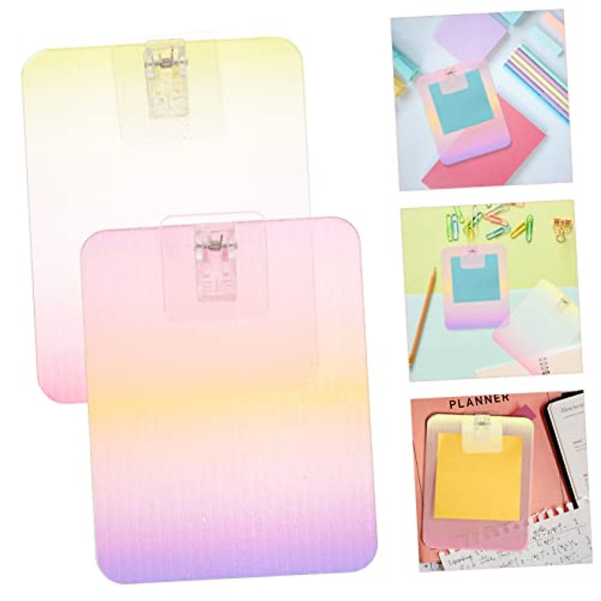 COHEALI 2pcs Plate Clamp Writing Board Stenography Board Clip Board Office Plastic Paper Writing Clip Office Clip Boards Clipboard Exam Paper Clips Student Paper Clip Boards