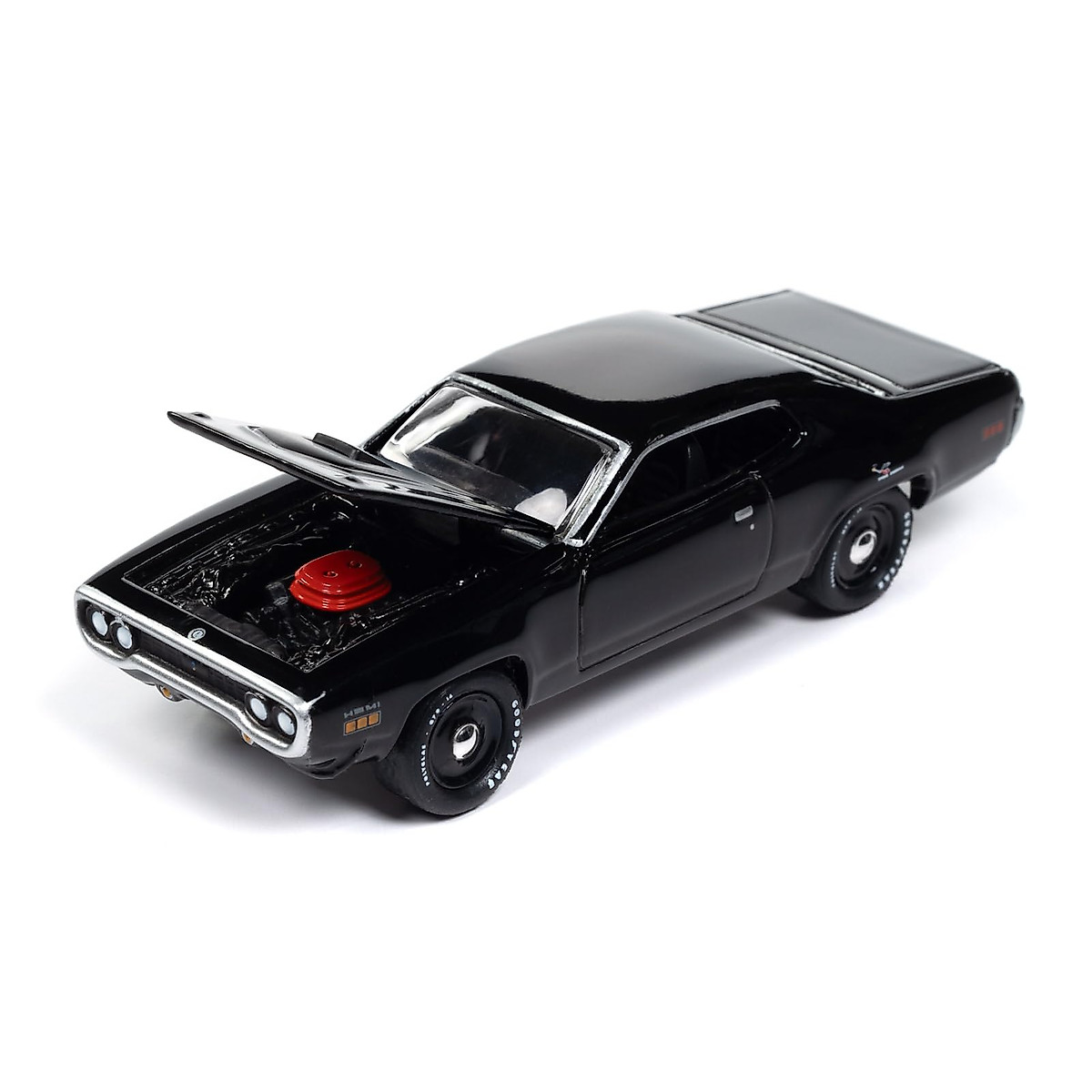 Johnny Lightning 1971 Plymouth Road Runner Black Mecum Auctions Limited Edition to 2496 Pieces Worldwide Hobby Exclusive Series 1/64 Diecast Model Car