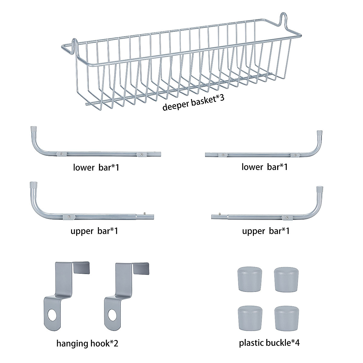 HOMERACK 3-Tier Over the Door Pantry Organizer, Heavy-Duty Metal Pantry Door Organizer with 3 Baskets, Hanging Spice Rack, Pantry Door Organization and Storage, Chrome