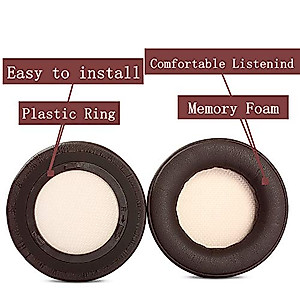 YunYiYi Replacement Ear Cushion Ear Cups Compatible with Corsair Virtuoso RGB Wireless SE Gaming Headset Memory Foam Ear Cover Repair Parts (Brown/Plastic Ring)