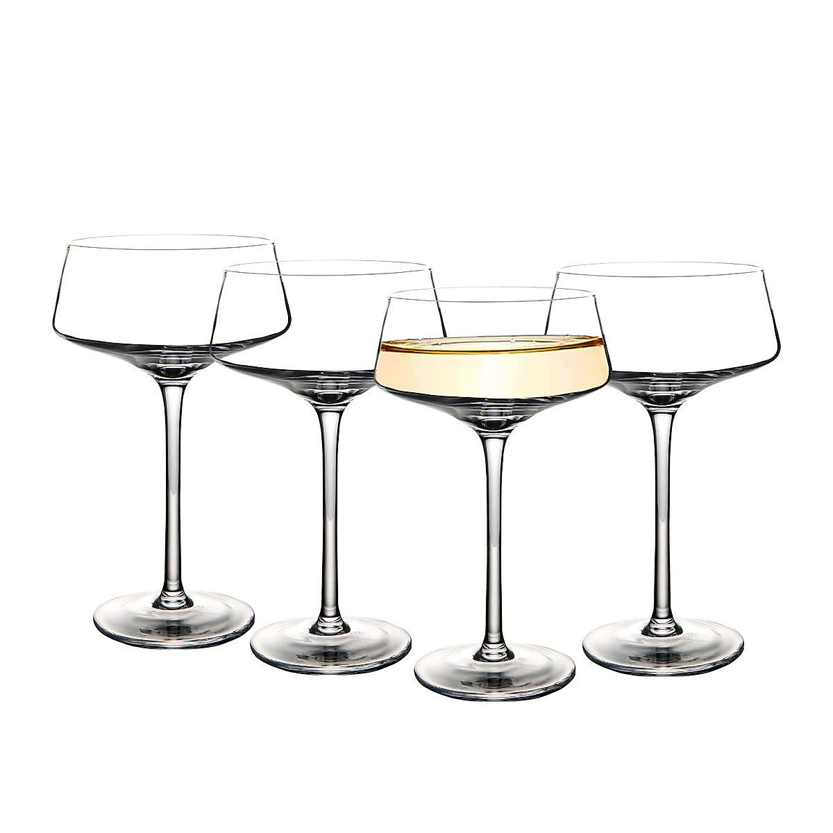 JYB&XY Martini Glasses Set of 4 | 9 oz Coupe Glass Classic Cocktail Glassware Hand Blown Premium Crystal Glass for Champagne, Cocktail，wine，martini Flutes