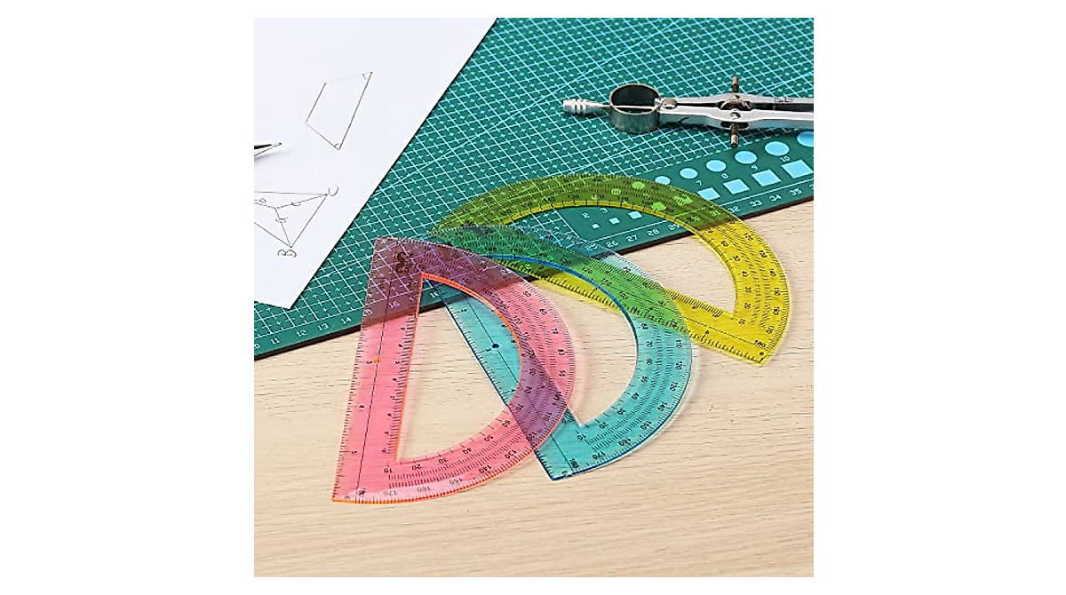 Mr. Pen Colorful Protractors - 3 Pack for Kids' Geometry
