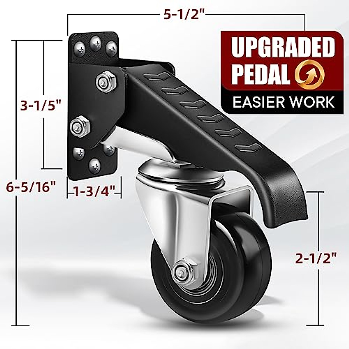 SPACECARE Workbench Casters kit 700Lbs, 4 Heavy Duty Retractable Casters Side Mounted Adjustable Durable Steel Construction Stepdown Casters (Set of 4)