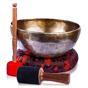 Large Tibetan Singing Bowl and Tingsha Bell Combo