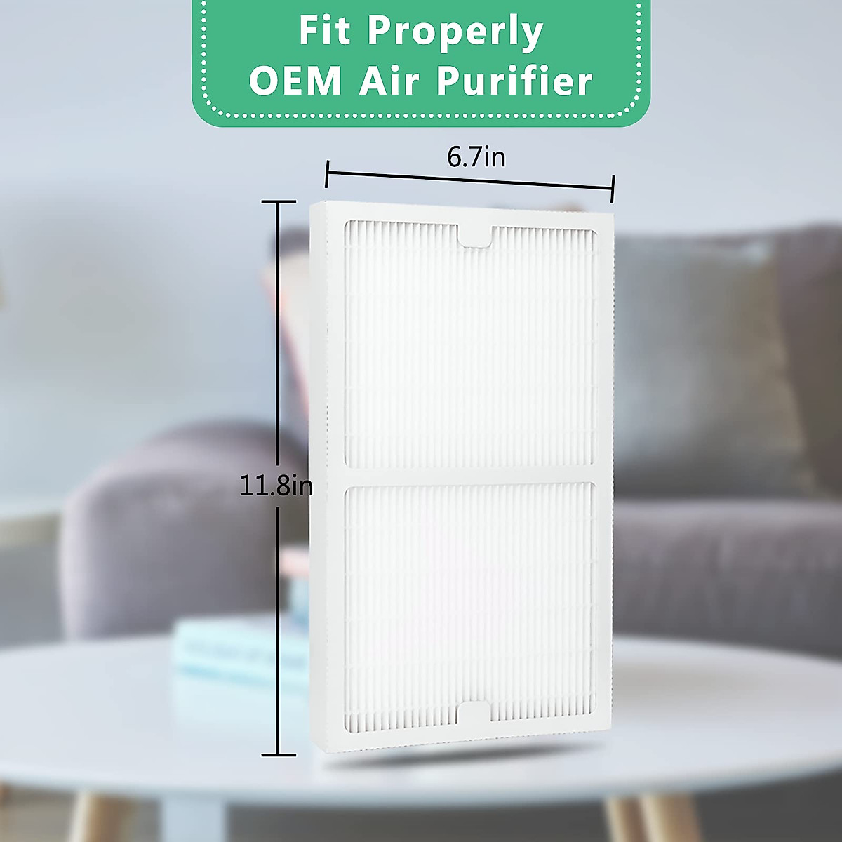 Gekufa Replacement Filter C Compatible with Idylis IAF-H-100C, IAP-10-200, IAP-10-280 for Idylis Air Purifiers Include 2 HEPA Filters & 2 Carbon Filters