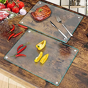 Tempered Glass Cutting Board - Glass Cutting Boards for Kitchen,clear cutting board for countertop (Frosted, 15.7" x 11.8")