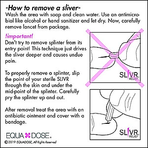 The Sliver Removal System for Slivr Relief. Includes 15 Clean Sliver removers, Precision Tweezers, and a Waterproof Container. Perfect for First Aid Kits