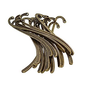 Baosity 20 Pieces Designs Metal Bookmarks Book Mark with Hook Beading Jewelry Findings Crafts x 14mm , Antique Bronze