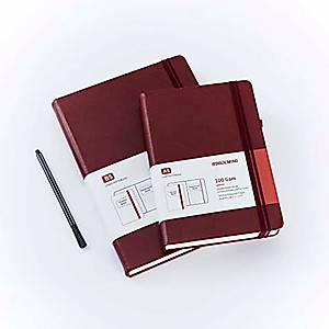 996DEMING Lined Journal Notebook - 360 Pages Journals for Writing A5 College Ruled Notebook,100gsm Lined Paper,Leather Hardcover Journal for Men and Women,Office Notebook for Work,5.75'' X 8.38'' (Burgundy)