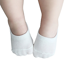 5 Pairs Baby Girls Boys No Show Socks Non-Skid with Grippers, Unisex Newborn Seamless Half Cushion Low Cut Socks, Anti Slip Socks for Infants Toddlers