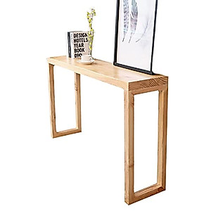 NIZAME Solid Wood Sofa/TV Console Table, Top Storage Shelf, Traditional Accent Table, for The Living Room, Entryway and Bedroom (Color : Raw Wood, Size : 140x35x85cm)