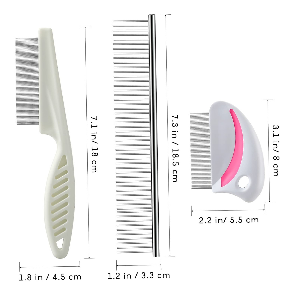 Mipcase 12 Pcs Pet Grooming Comb Set Cat Grooming Combs Angel Eyes for Dogs Indoor Cat Comb Cat Dematting Tools Dog Tear Stain Remover Pet Cat Pet Groom Tool Dog Eye Wipes Stainless Steel