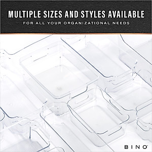 BINO | Plastic Storage Bins, Small | The SOHO Collection | Multi-Use Organizer Bins | Built-in Handles | BPA-Free | Pantry Organization | Home Organization | Fridge Organizer | Freezer Organizer