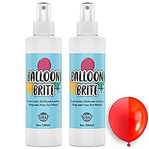 [2 Pack - 16 oz total] Balloon High Shine Spray for Latex Balloons - Balloon Spray Shine for an Elegant Hi Gloss Finish in Minutes - Specially Formulated Balloon Glow Spray Made in USA