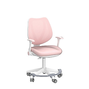 Villeston Cute Kids Desk Chair - Computer Study Reading Office Swivel Chairs for Boys Girls Teens with Adjustable Armrests and Footrest Pink