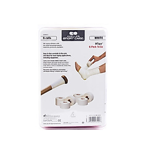 MUELLER Athletic Tape, 1.5" x 10yd Roll, White, 6 Pack