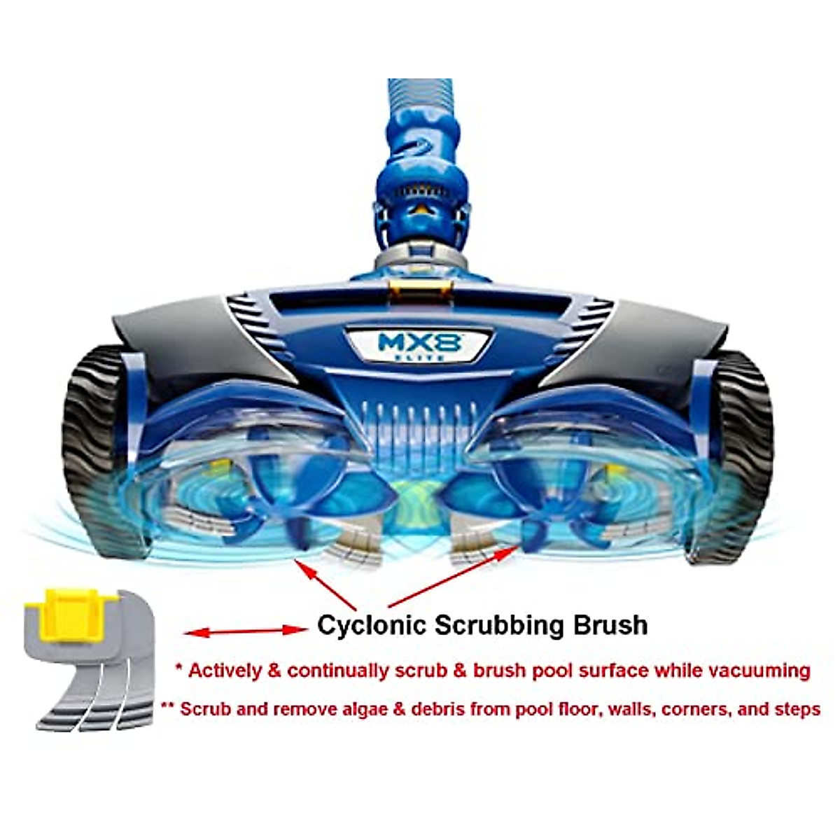 ATIE MX8 Elite, MX6 Elite, and Maxx Pool Cleaner Cyclonic Scrubbing Brush R0714400 Replacement for Zodiac Polaris MX8 Elite, MX6 Elite, and Maxx Scrubbing Brush R0714400 (8 Pack)