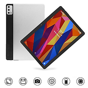 AMONIDA 10 Inch Tablet, 5G WiFi Dual Band Octacore Processor (White), US Plug (Shanrya82gs5ae9cf-11)