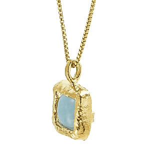 Silpada 'Mediterra' Natural Aquamarine Necklace in 14K Gold-Plated Sterling Silver, 16" + 2"