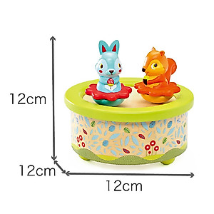 DJECO BabyMusic Music Box - Cute Melody Music Box, Keepsake, Decoration for Children's Bedroom & Playroom - Soothing Lullaby for Infants, Newborns & Toddlers - Toys for 10+ Months Girls & Boys