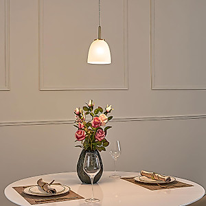 Eidonta 4 Pack White Frosted Glass Shade Replacements, Bell Shaped Glass Shade Covers for Ceiling Fan Light Fixture, 4.92"High, 4.72"Diameter, 1.65 "Fitter, High Transmittance Globe Lampshades