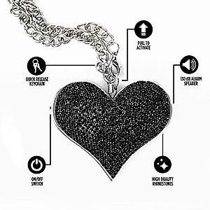 Guard Dog Security Heartbeat Keychain Alarm for Women, 130dB Siren, Personal Defense Alarm (Black)