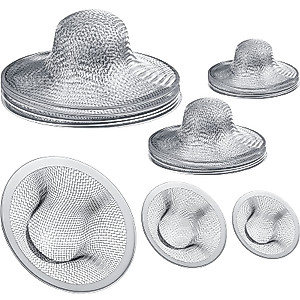 12 Pieces Stainless Steel Sink Strainer sink drain strainer, sink strainer with 4.5/2.75/2.25 Inch for Sink Drainage Kitchen Sink Bathroom Bathtub,sink drain strainer,drain screen