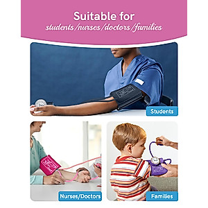 FriCARE Pink Manual Blood Pressure Cuff for Nursing Students - Professional Sphygmomanometer for Doctor's Office - Durable Nylon Cuff for BP Monitoring, Carrying Case Included, Universal Adult Size