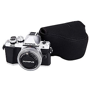 JJC Black Ultra Light Neoprene Camera Case, Compatible with X-E4 X-T30 II X-T30 X-T20 X-T10 +Short Prime Lens, 18mm F1.4/ 27mm F2.8/ 35mm F2, Pouch Bag Fuji X100V X100VI, Compact Size 127x85x84mm