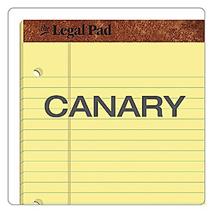 TOPS The Legal Pad Writing Pads, 8-1/2" x 11-3/4", Canary Paper, Legal Rule, 50 Sheets, 12 Pack (75351)