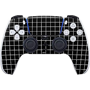 Skinit Gaming Decal Skin Compatible with PS5 and Compatible with PS5 Digital Edition DualSense Controller - Officially Licensed Skinit Originally Designed Black Grid Design