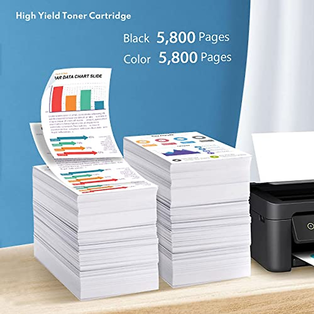 Salome / C505 High Capacity Toner Cartridge Compatible Replacement for Versalink C500DN C500N Salome C505 C505S C505X Printer 4-Color Set (1 Black 1 Cyan 1 Magenta 1 Yellow)