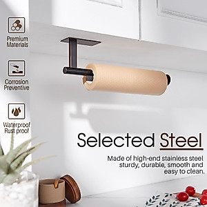 KOKOSIRI Paper Towel Holder Self-Adhesive Bar Under Cabinet for Kitchen Towel Oil Rubbed Bronze Stainless Steel Wall Mounted Rack, B3012ORB