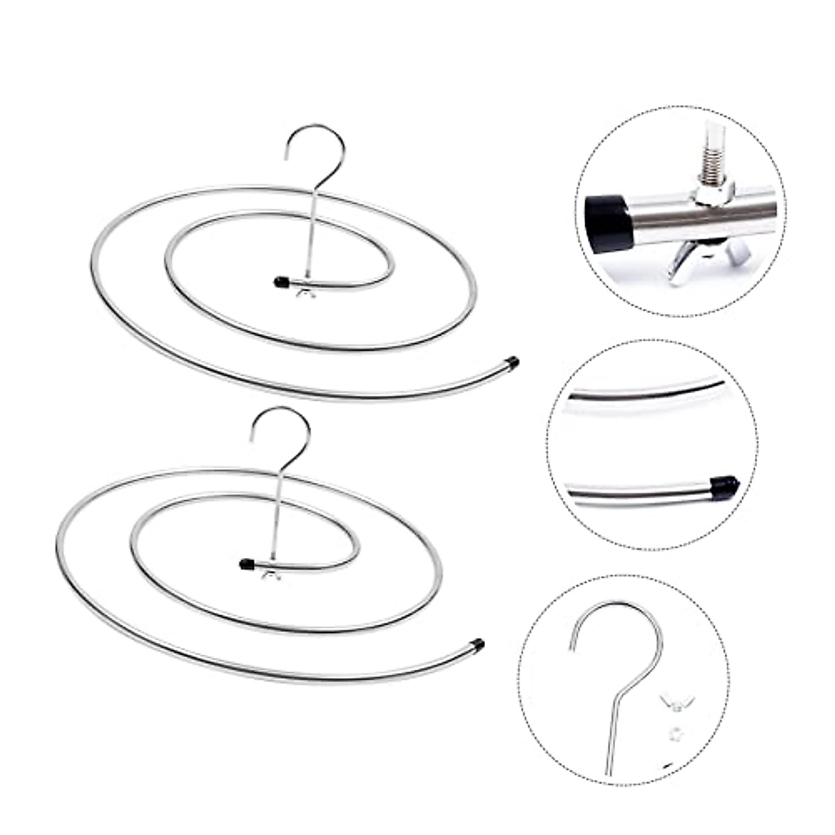 ORFOFE Drying Rack 2pcs and Stainless Mental Socks Space Bras Clothes Spiral Towel Hanger Rotating Bedspread Hangers Battaniye Hook Use Bed Air Garment Rotatable Wardrobe Dry Blanket Windproof