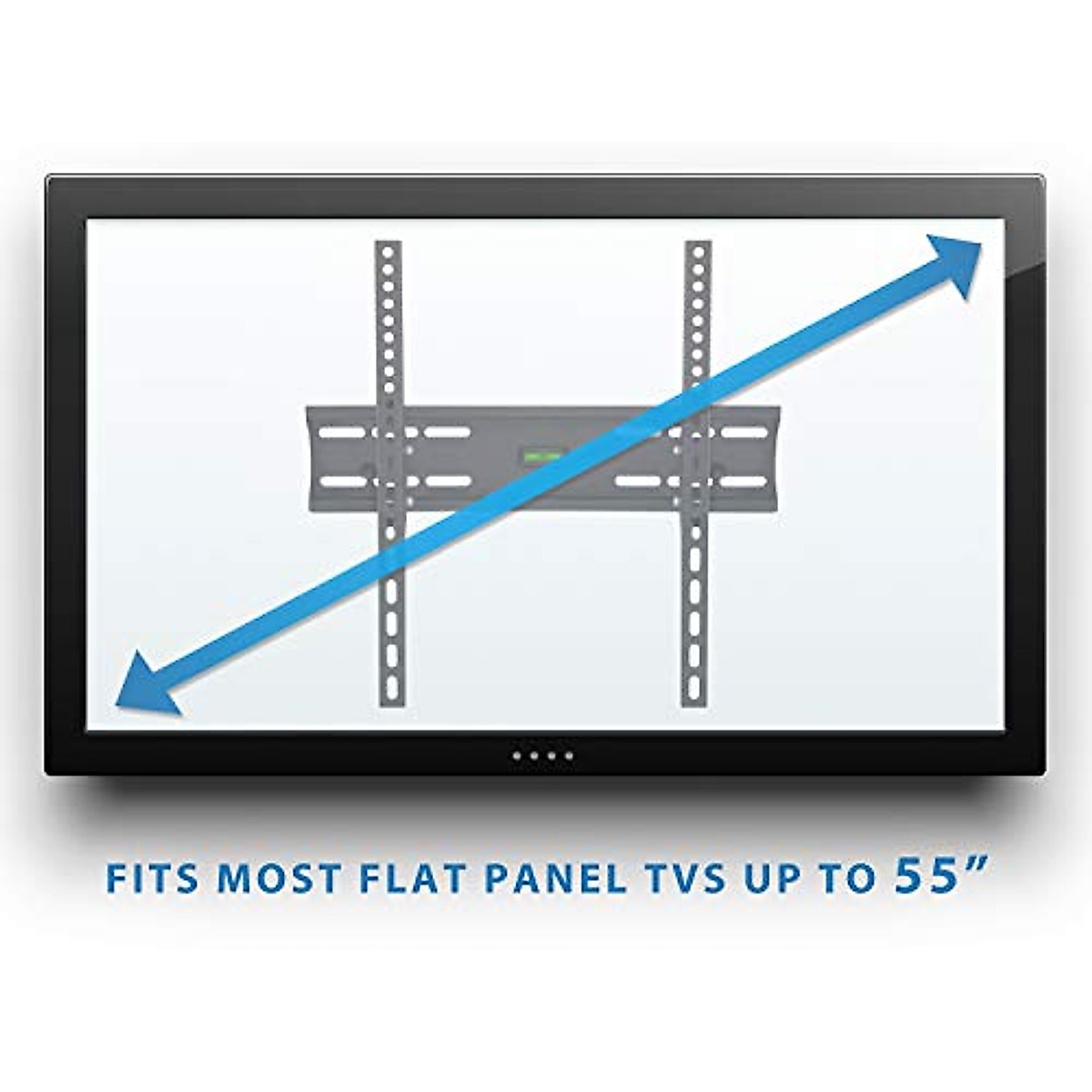 Mount-It! Tilt TV Wall Mount Bracket Up to VESA 400x400 | Low-Profile Tilting Mounting Bracket Compatible with 32 to 55 Inch Flat Screen TVs, 77 Lbs Capacity