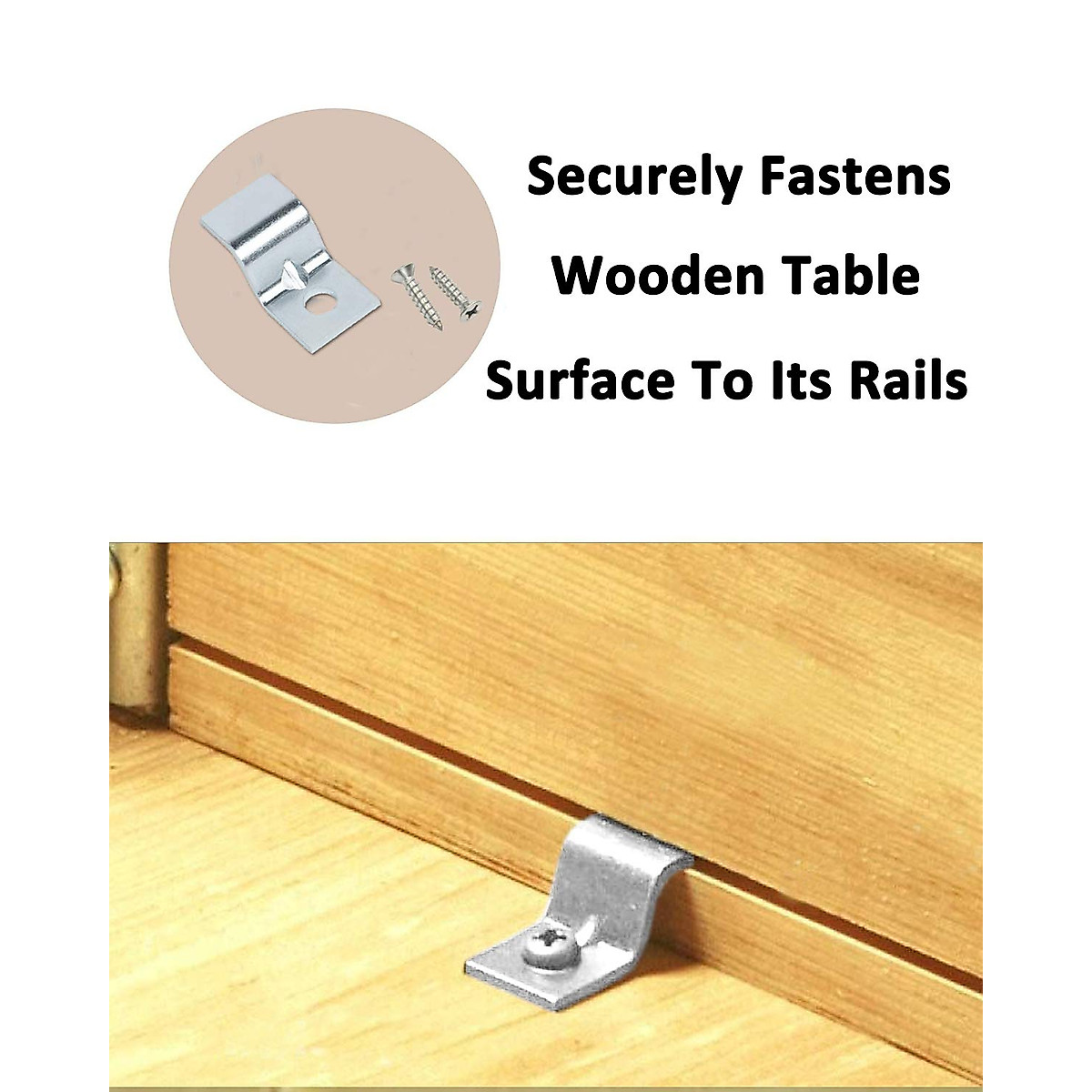 Silver Table Top Fasteners with Screws,Table Top Connectors Z Clips for Table Top Set of 24/48/96 Packs (Include 24/48/96 Clips,24/48/96 Screws) (48)