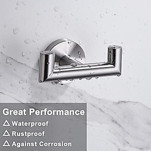 Towel Hooks for Bathrooms,Brushed Nickel Towel Hook for Kitchen Bathroom,SUS304 Stainless Steel Coat Hook,Heavy Duty Double Holder Robe Hooks for Hanging Towels,Coats,Sponges,Clothes,Wall Mount,2 Pack