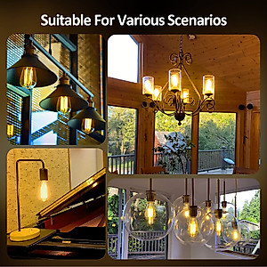 CRIRY Dimmable Edison LED Light Bulbs 60 Watt Equivalent, 6W 2700K Warm Light E26 LED Bulbs for Table Lamp Bathroom Vanity Outdoor Wall Light ST58, 750LM, E26 Base, 4Packs