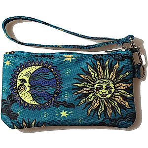 surfer id case wallet for women for lanyards, Zip Driver Licence Holder((Sun Moon)