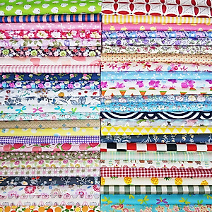 Precut Fabric Squares Misscrafts 50pcs 10 x 10 inches Cotton Fabric Bundle Quilting Charm Pack for Quilting Sewing Craft Patchwork