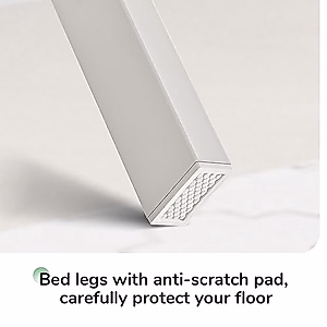 Novilla Metal Platform Bed Frame, Wood Slat Support, No Box Spring Needed, Easy Assembly, White, Twin