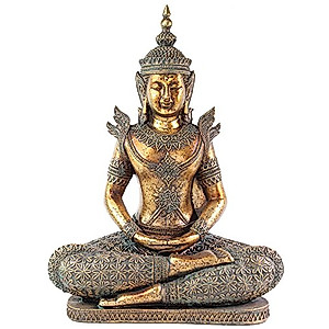 W Feng Shui 12" Thai Buddha Dhyani Mudra Home Decor Peace Statues(G16516)
